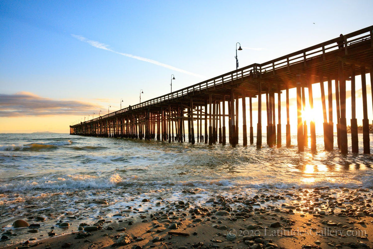 Sunlit Pier - Sunset Light Under California Pier Fine Art Photo ...